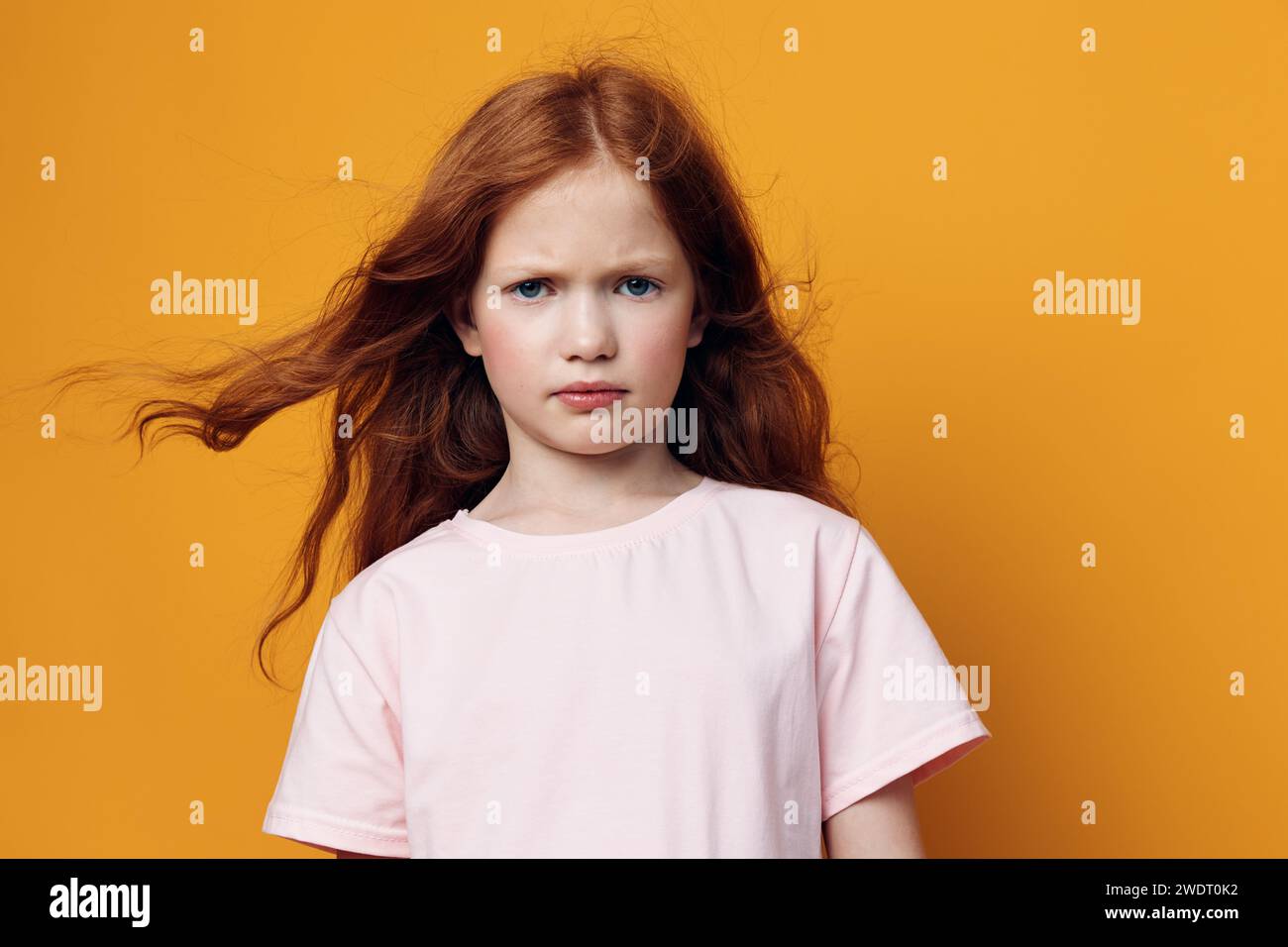 Expression unhappy sad isolated portrait upset female young girl ...