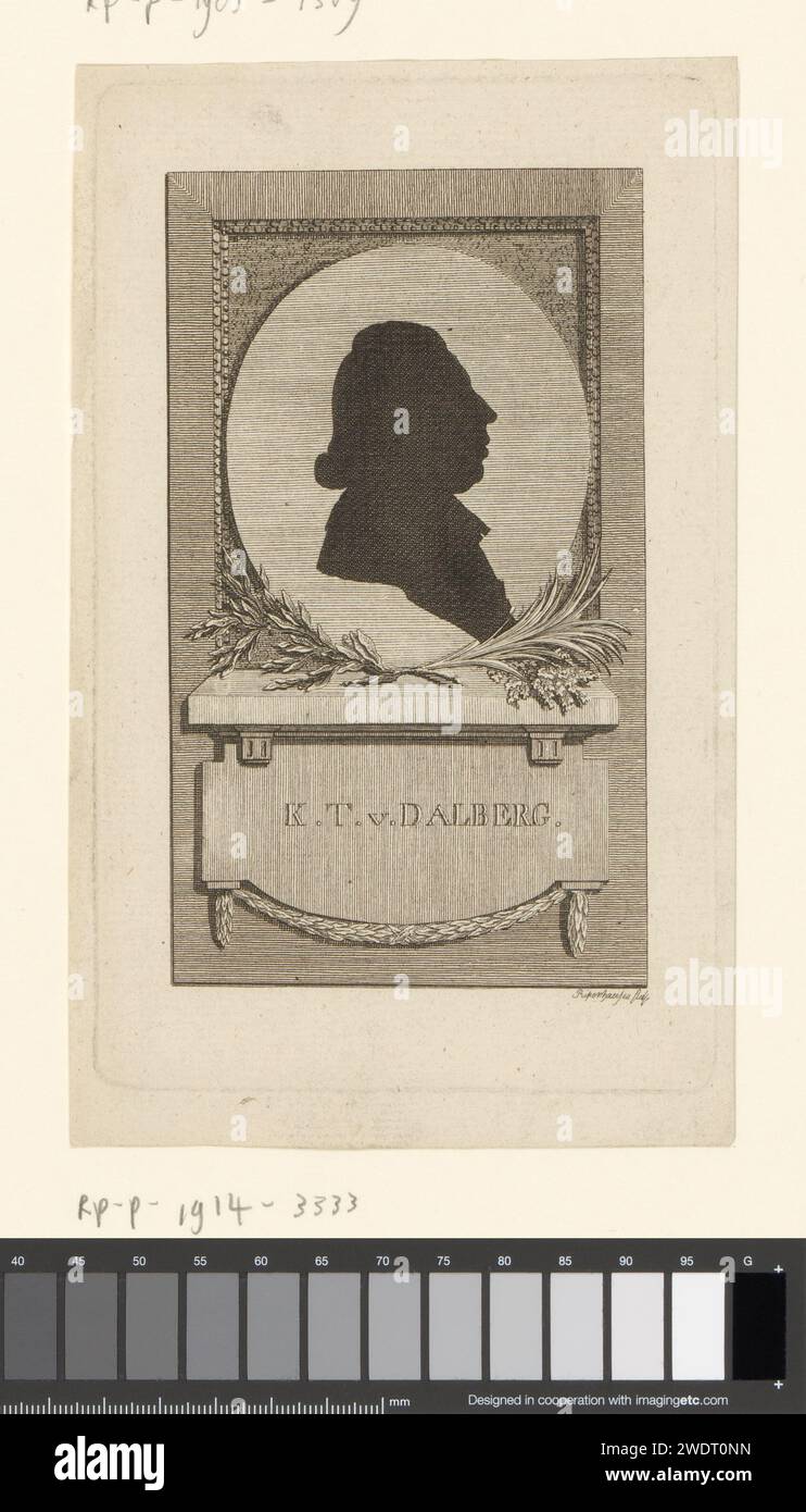 Silhouette portrait of Karl Theodor von Dalberg, Ernst Ludwig ...