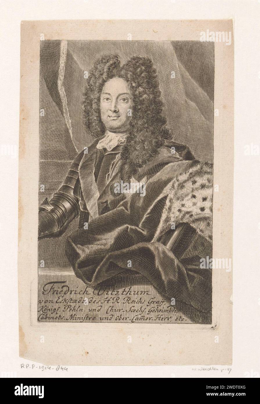 Portrait van Friedrich Vitzthum von Eckstadt, Martin Bernigeroth, 1711 ...