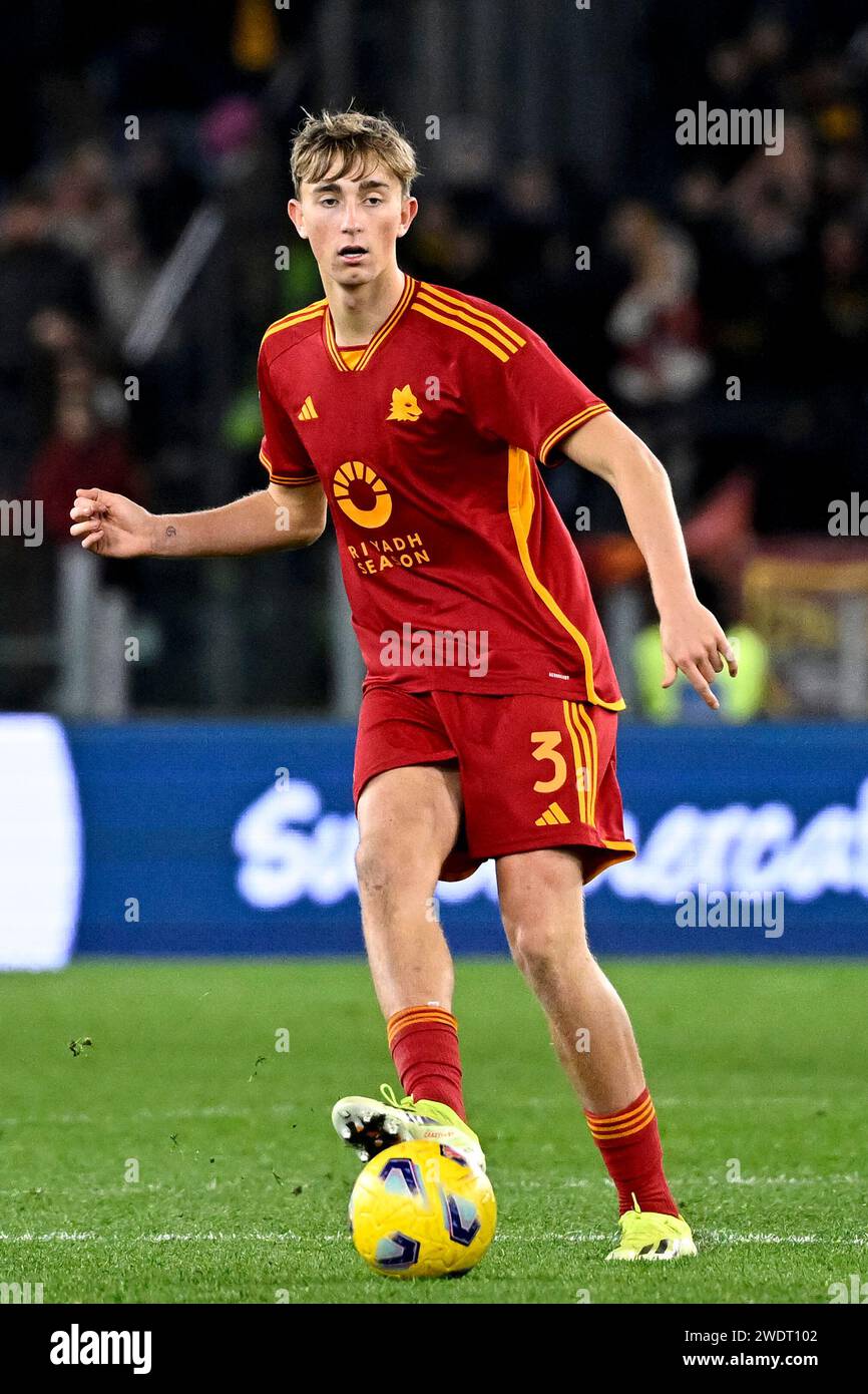 Dean Huijsen of AS Roma in action during the Serie A football match ...