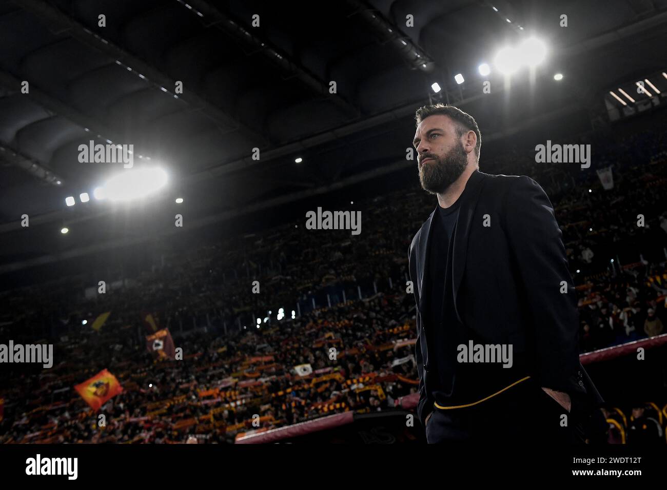 Daniele De Rossi coach of AS Roma looks on during the Serie A football ...