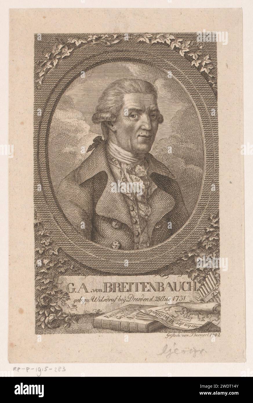PortraT van Georg August von Breitenbauch, Medardus Thoenert, 1792 ...