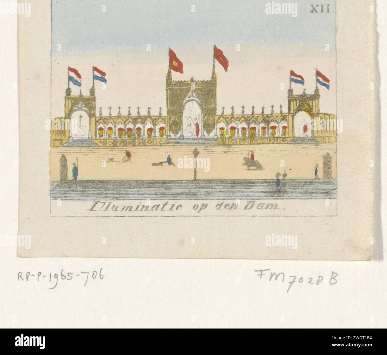 Illumination on Den Dam, Anonymous, 1840 - 1841 print Illumination of a ...