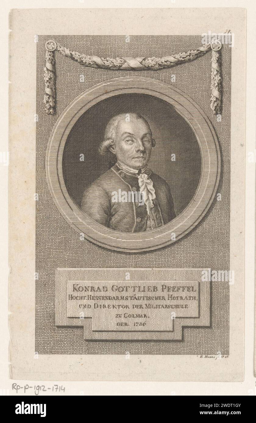 PortraT van Gottlieb Conrad Pfeffel, Eberhard Siegfried Henne, 1787 ...
