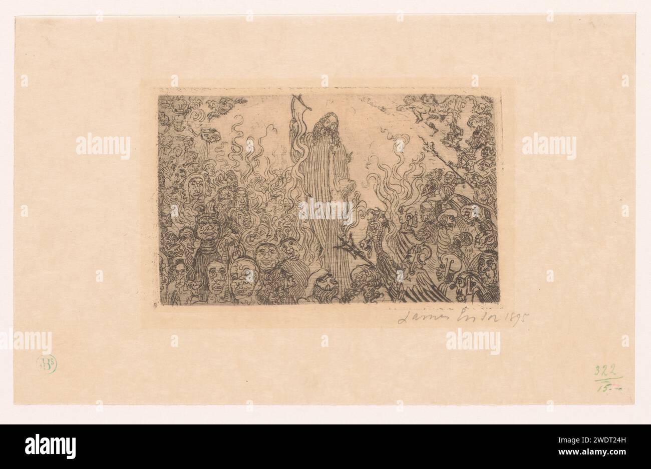 Christ descends in the pre -bored, James Ensor, 1895 print paper ...
