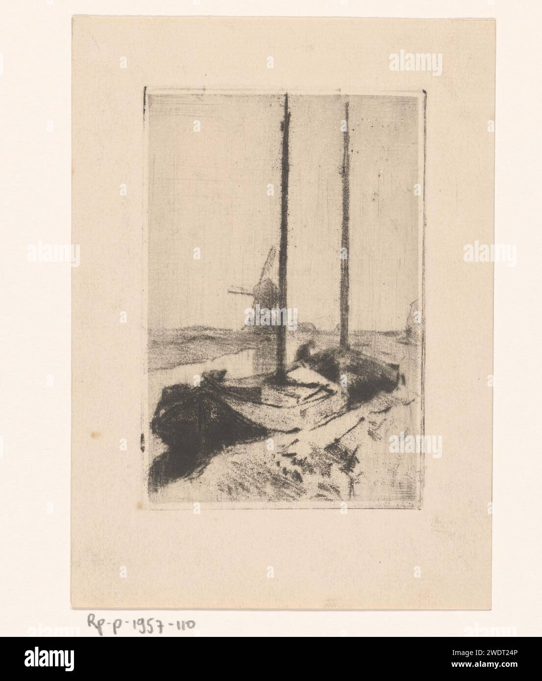 Two ships in a Vaart, Chris van der Windt, 1887 - 1952 print paper boat ...