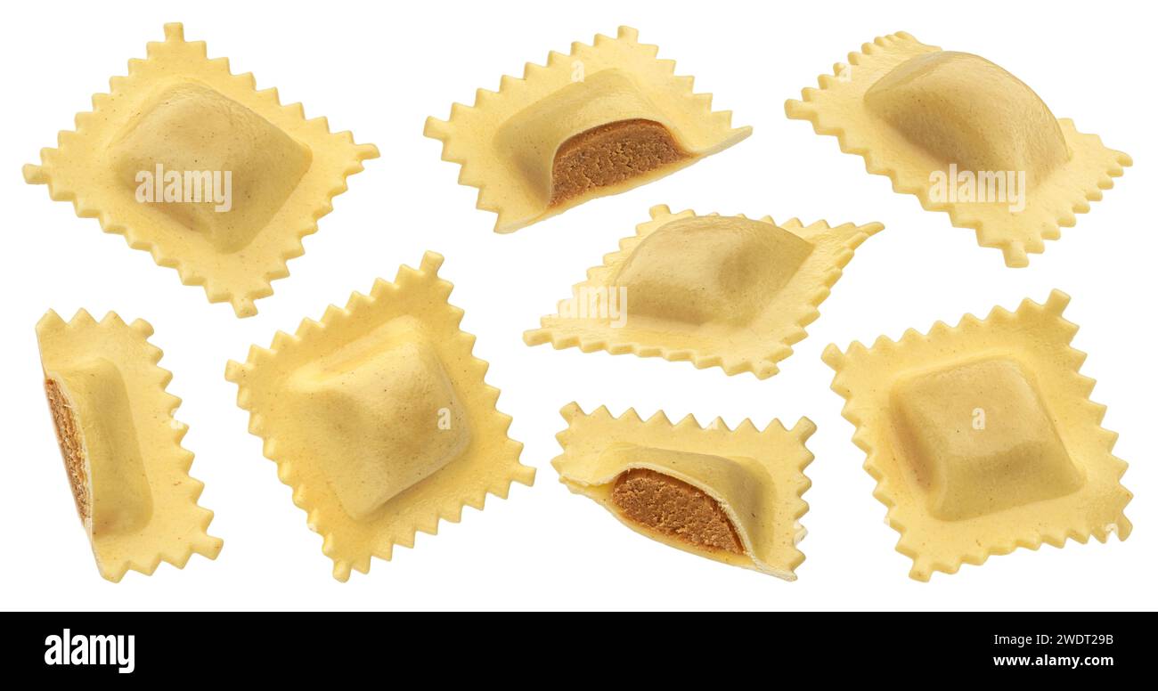Ravioli isolated on white background, full depth of filed Stock Photo ...