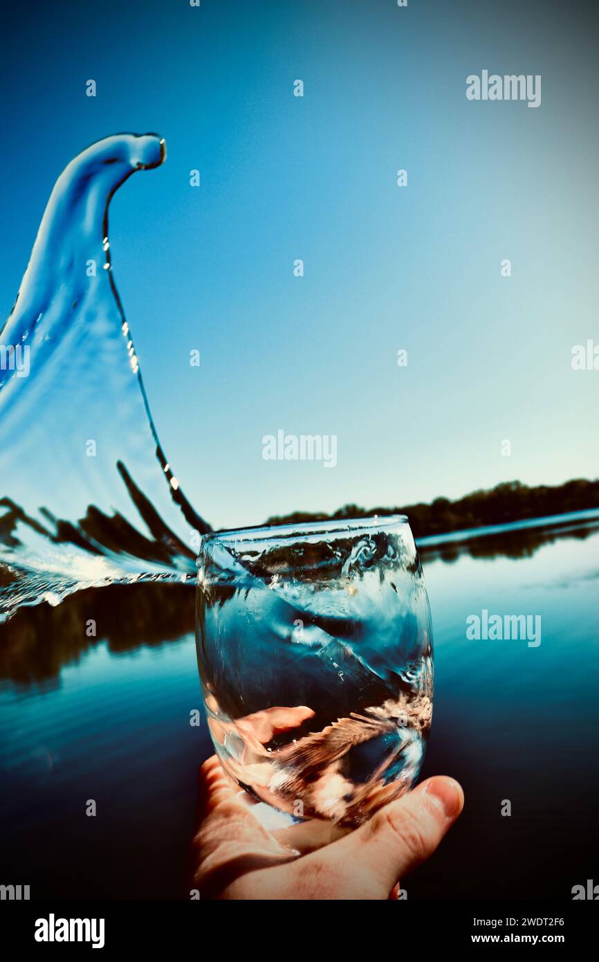 A water overflowing scene with the water scene Stock Photo - Alamy