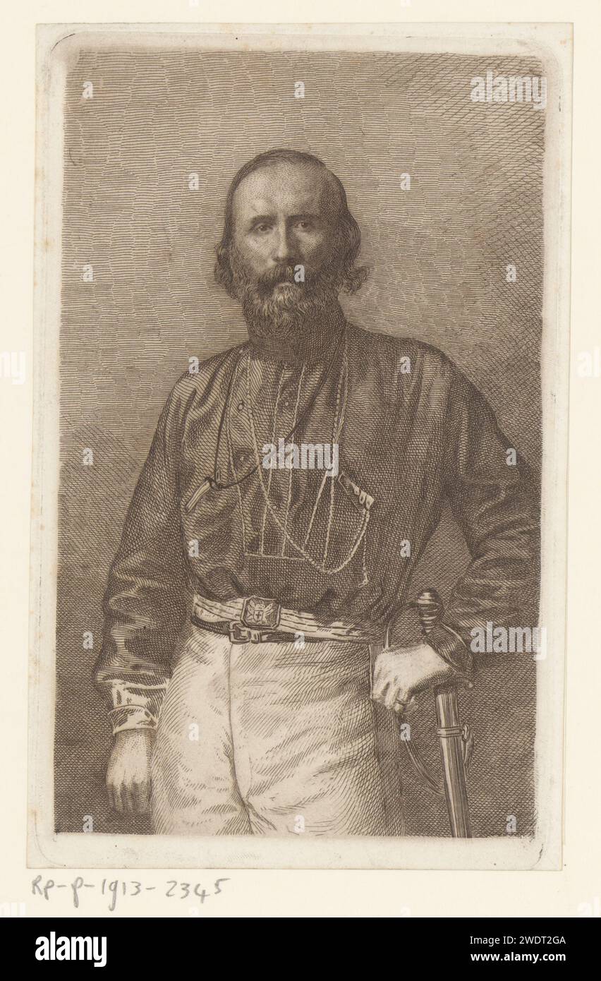 Portret Van Giuseppe Garibaldi, Georg Otto, 1822 - 1899 print paper ...