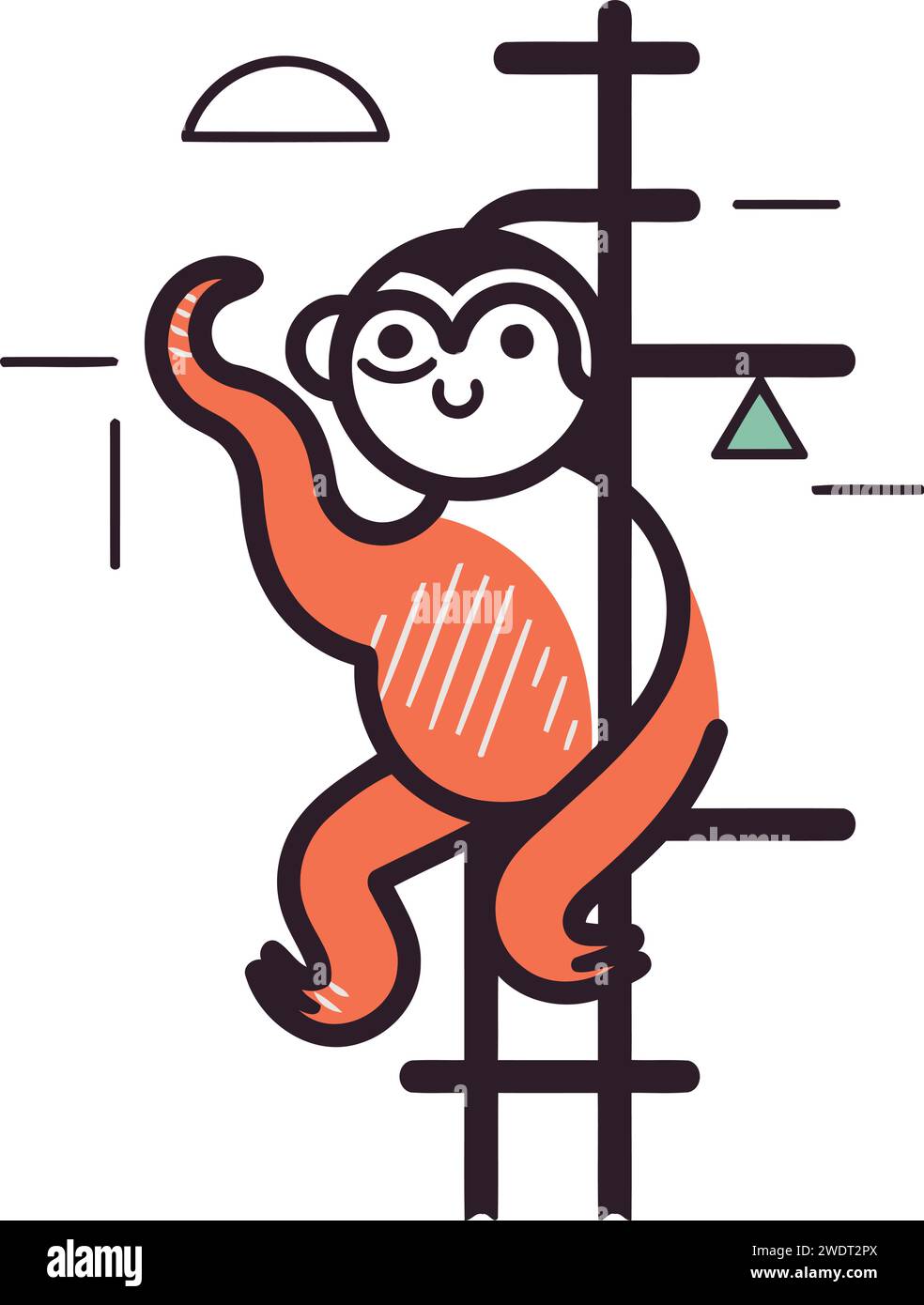 Monkey on fence Stock Vector Images - Alamy