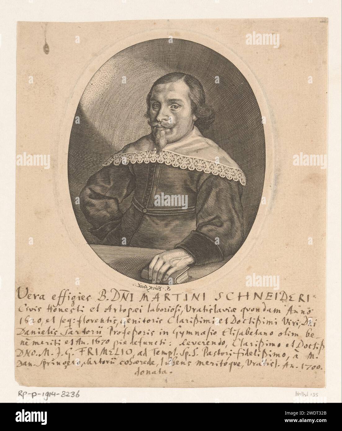Portrait of Martin Schneider, Sebastian Furck, 1630 - 1655 print paper ...