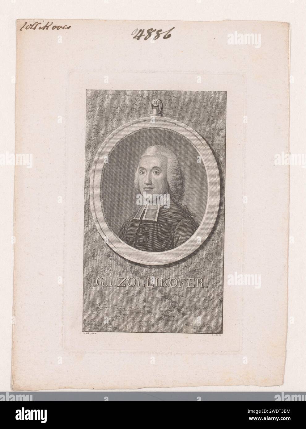 PortraT van Georg Joachim Zollikofer, Gottlob August Lieb, after Anton ...