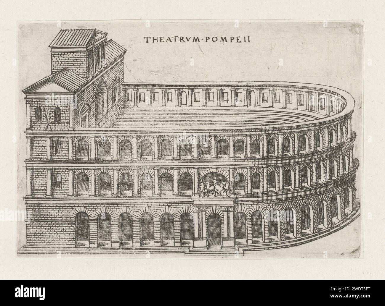 The Theater of Pompey in Rome, Jacques Androuet, 1584 print The print ...