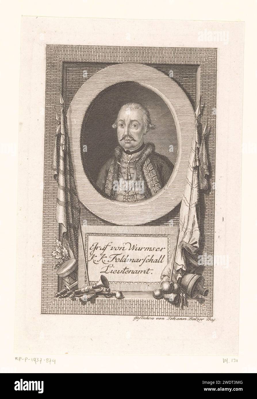 Portrait van Dagobert Sigmund von Wurmser, Jan Balzer, 1746 - 1799 ...