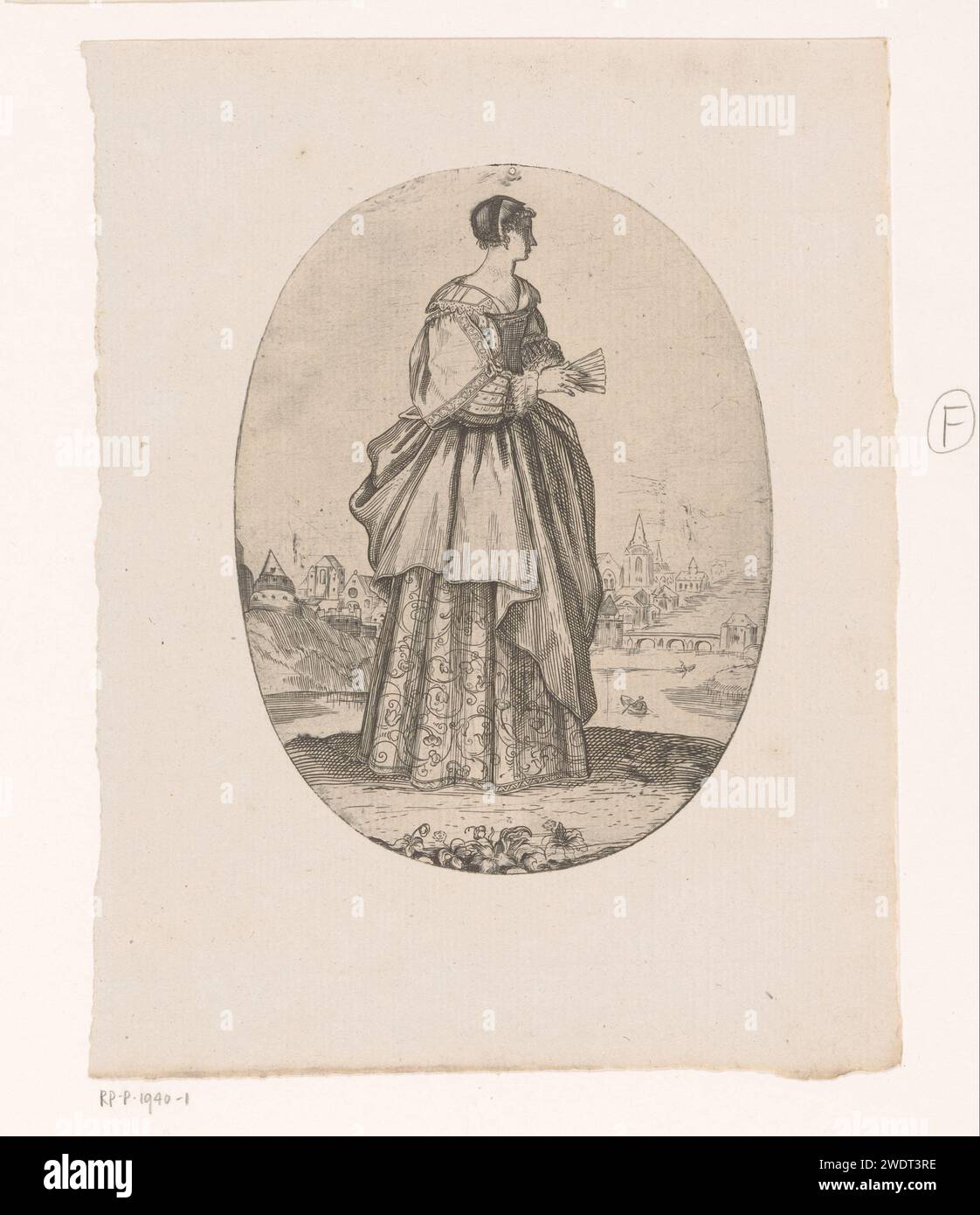 Lady dressed according to the fashion of circa 1620, Jean Picart, c ...