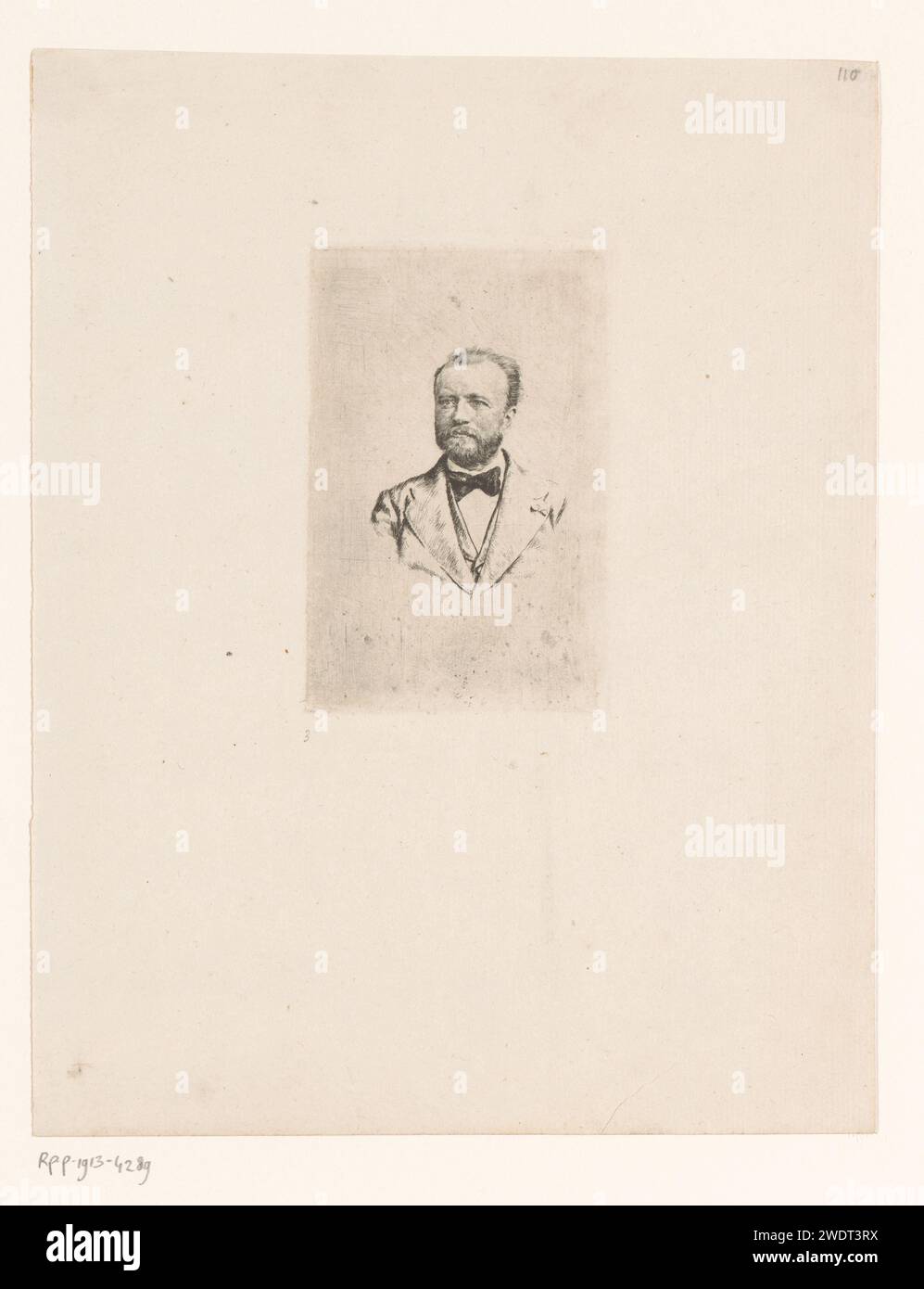 Portrait of Emmanuel Deser, Adrien de Witte, 1882 print paper etching ...