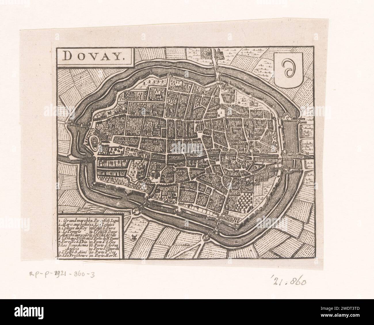 Map of Douai, Anonymous, 1652 - 1662 print Map of the city of Douai ...