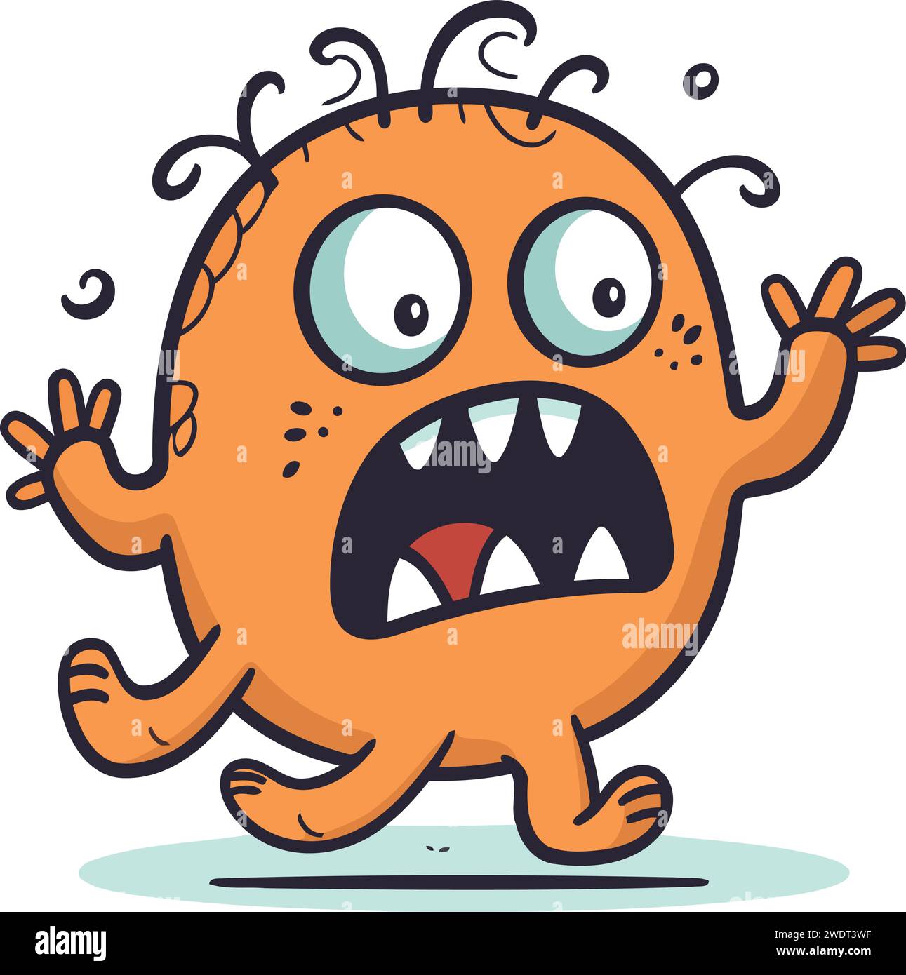 Angry cartoon monster. Vector illustration. eps10. editable Stock ...