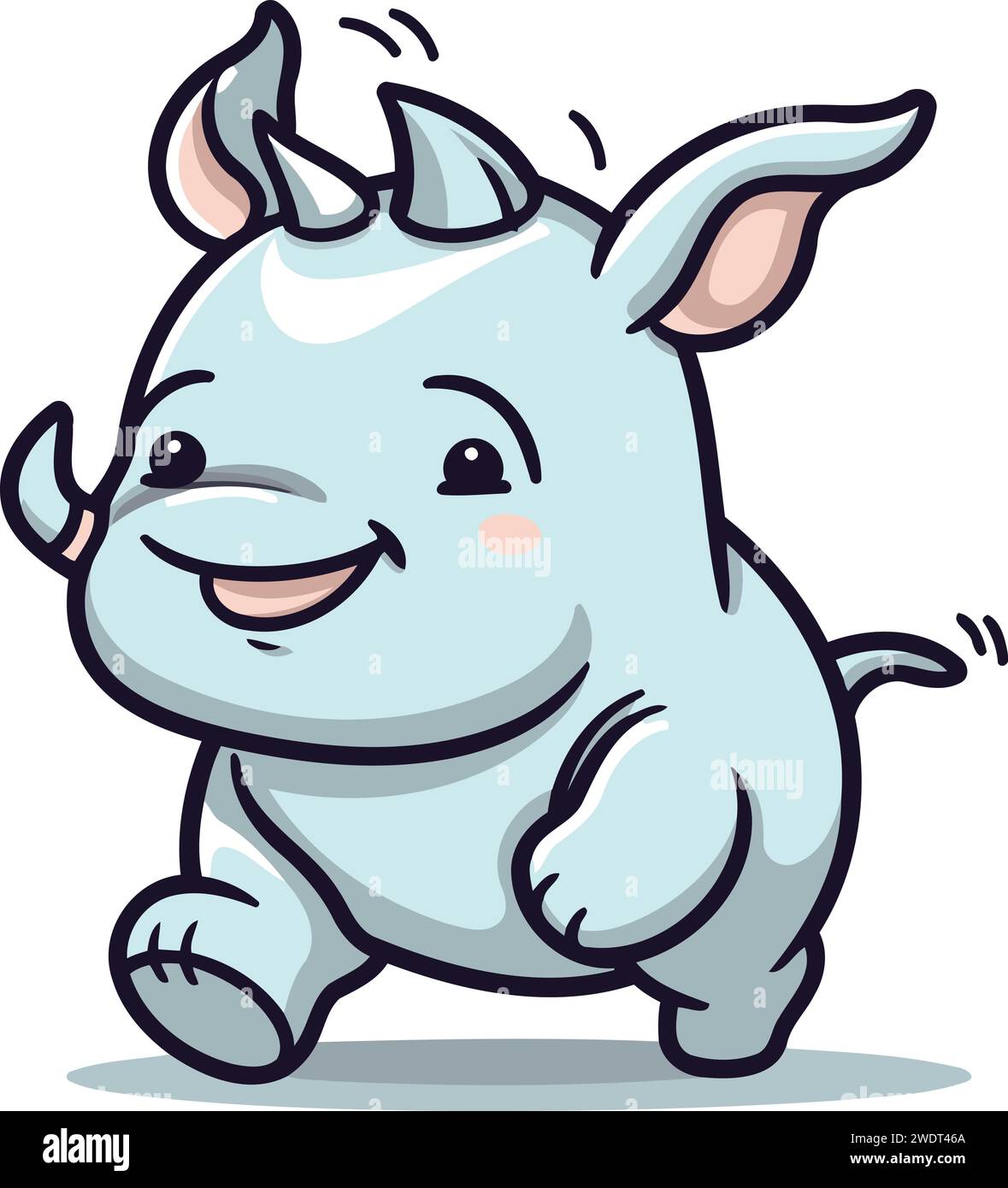 Rhino running drawing Stock Vector Images - Alamy