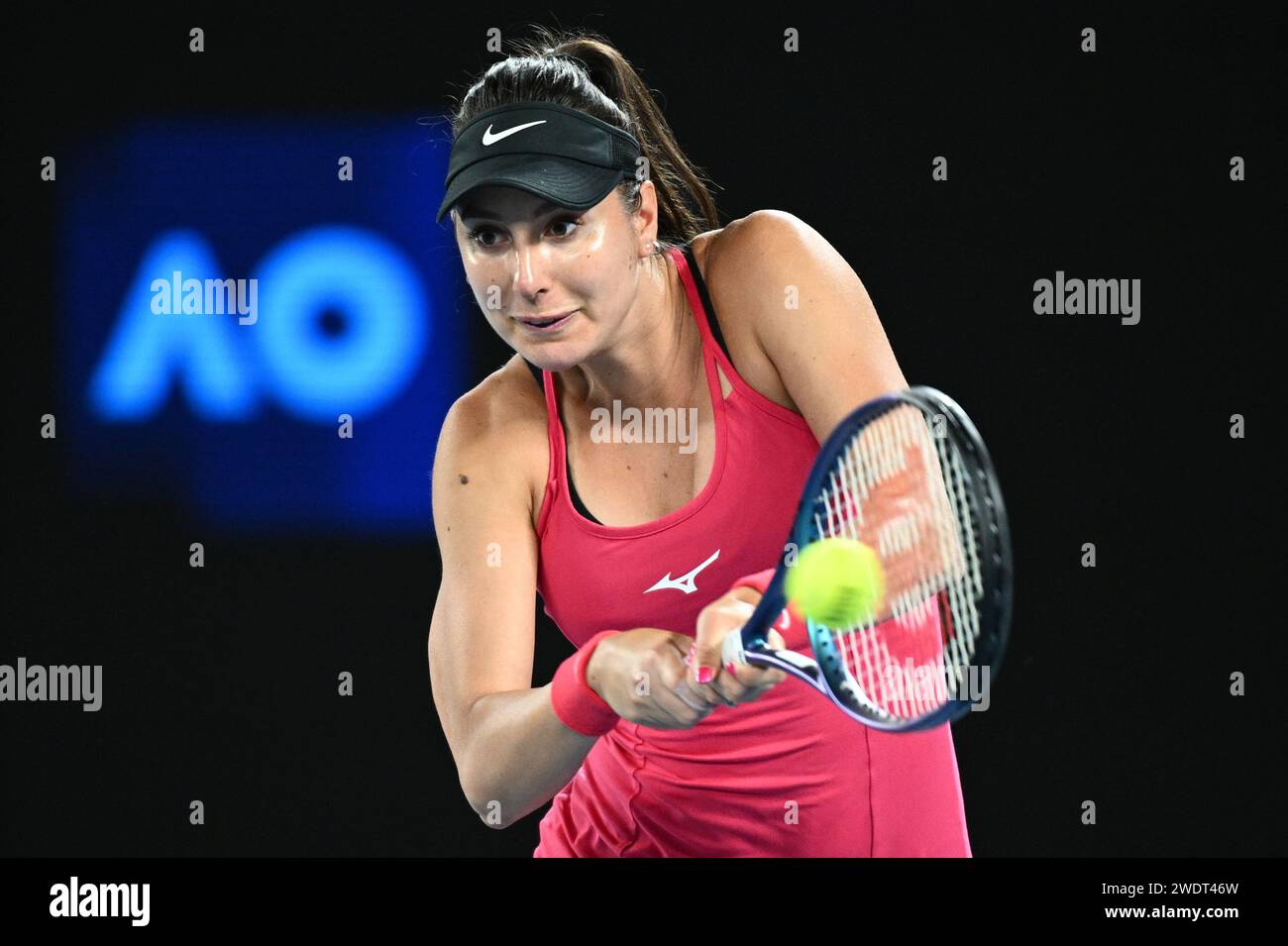 Melbourne, Australia. 22nd Jan, 2024. Oceane Dodin of France in action during her 4th round ...