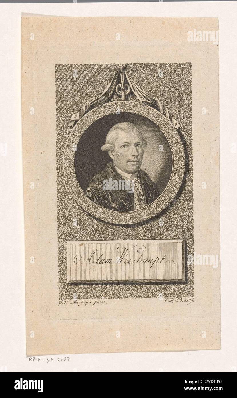 PortraT van Adam Weishaupt, Christoph Wilhelm Bock, after Gottfried ...
