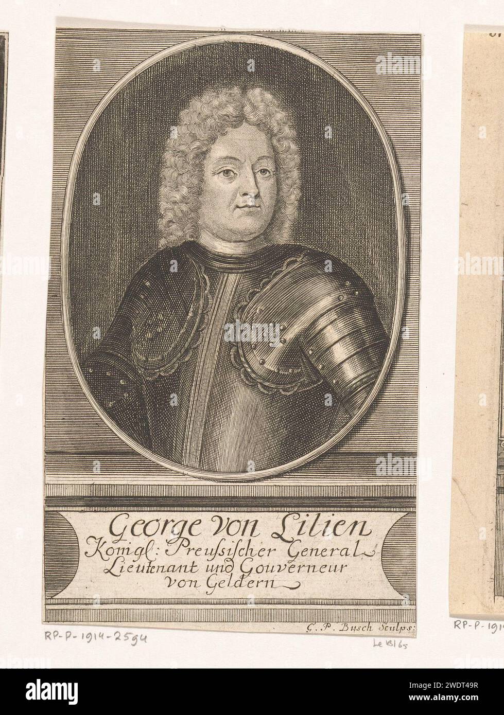 PortraT van Georg von Lilien, Georg Paul Busch, 1720 print Berlin paper ...