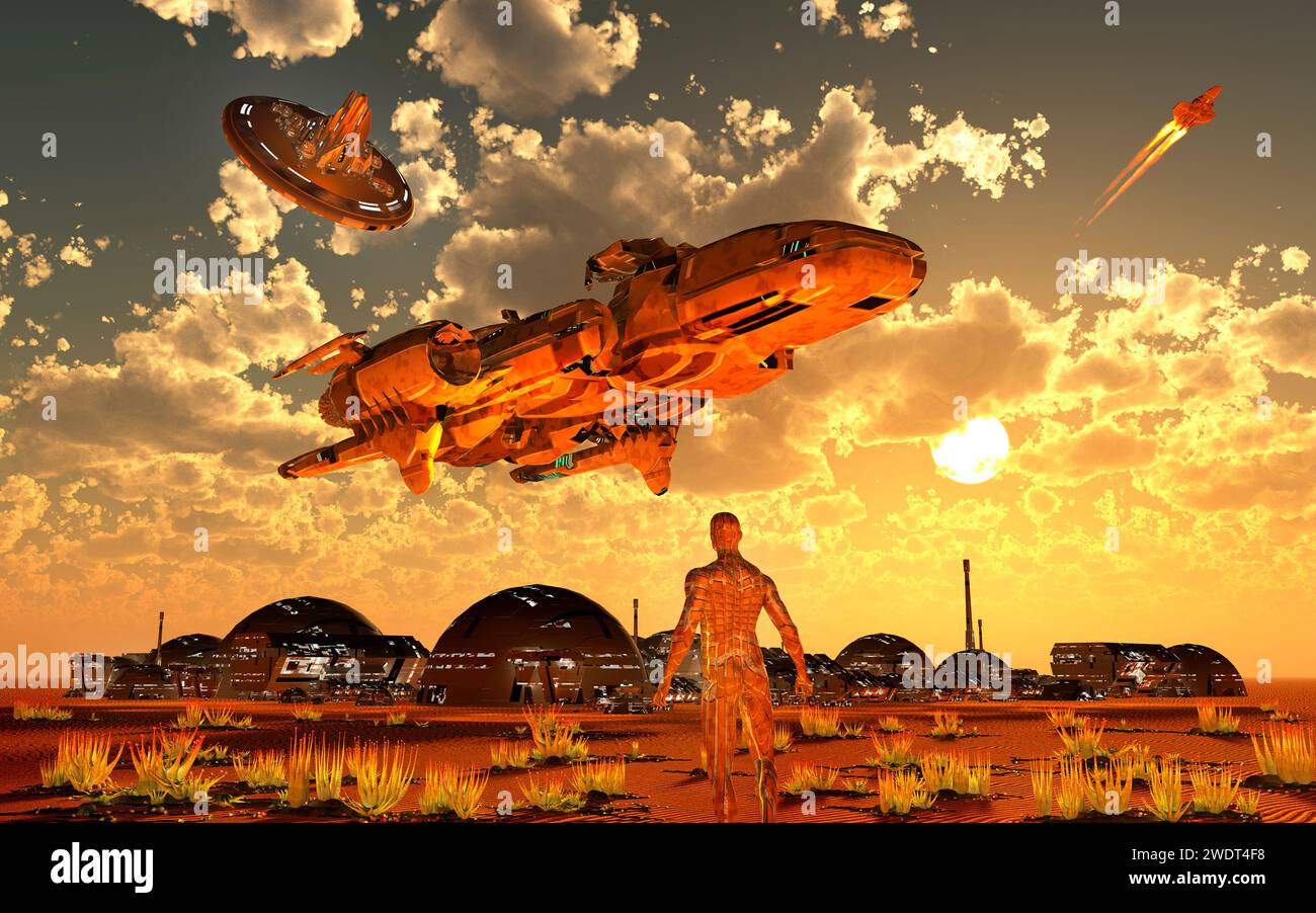 Spaceship Landing Site Stock Photo - Alamy