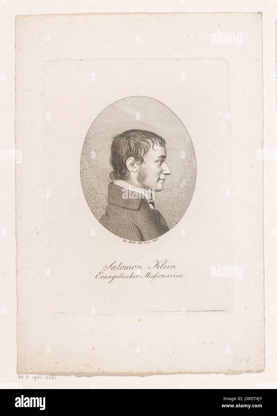 PortraT van Jonathan Solomon Klein, Johann Friedrich Bolt, 1803 print ...