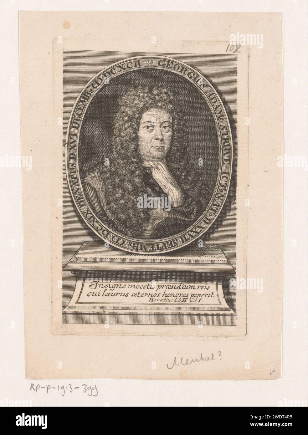 Portrait of Georg Adam Struve, Johann Georg Mentzel, 1687 - 1743 print ...