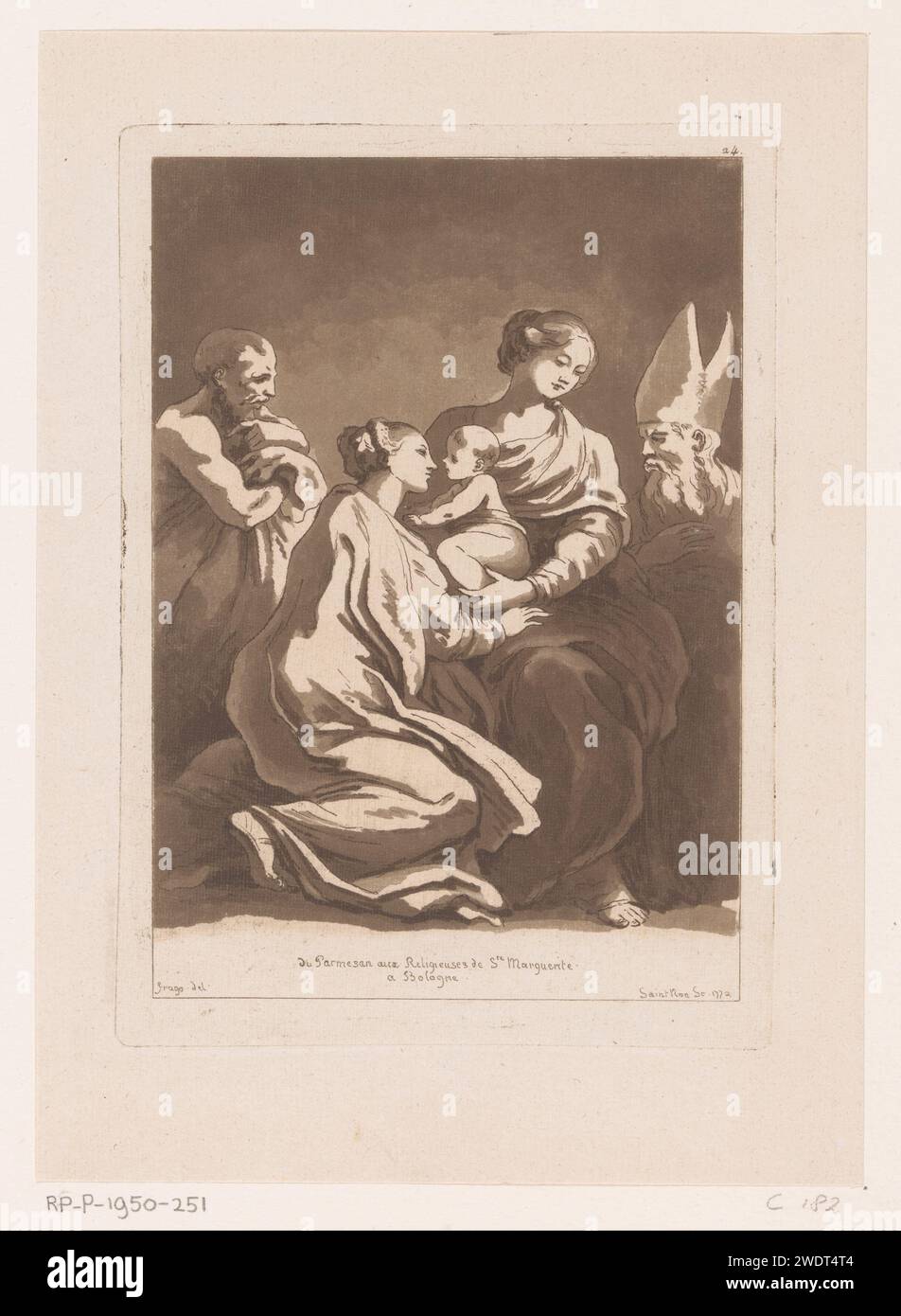 Maria with child surrounded by three unknown saints, Richard de Saint ...