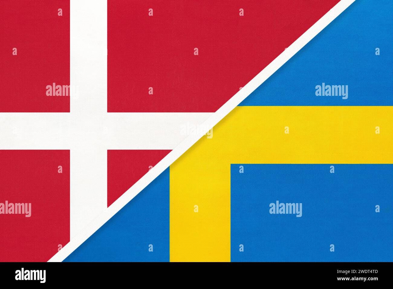Denmark and Sweden, symbol of country. Danish vs Swedish national flags ...