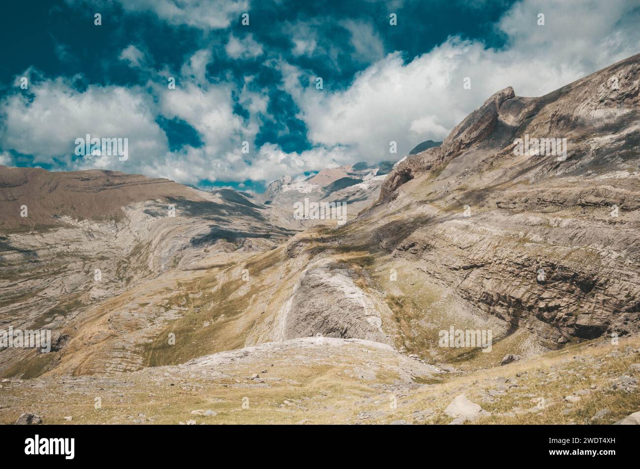 A scenic view of Monte Perdido, Ordesa National Park in Spain with ...