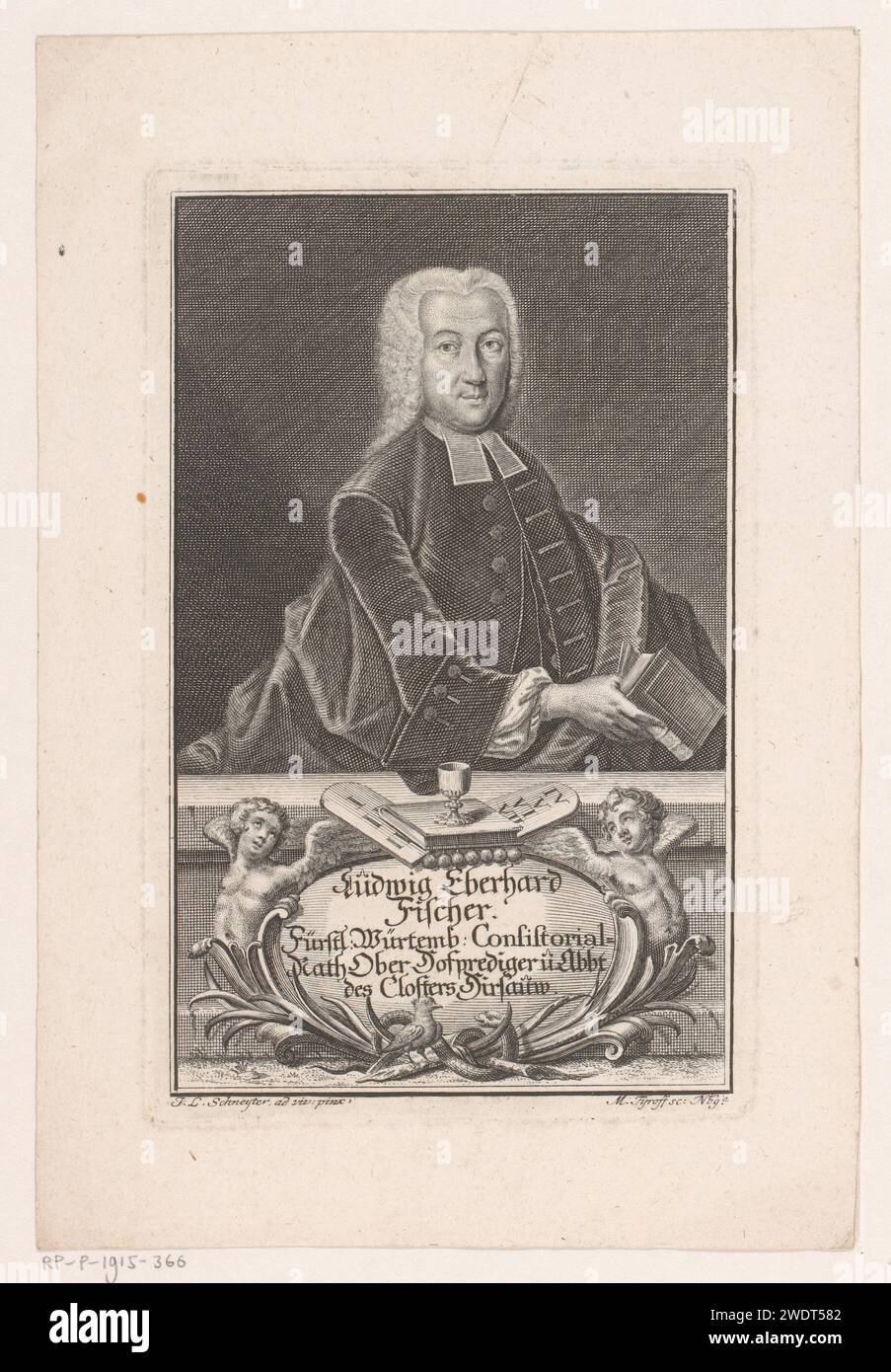 Portrait van Ludwig Eberhard Fischer, Martin Tyroff, after Leonhard ...