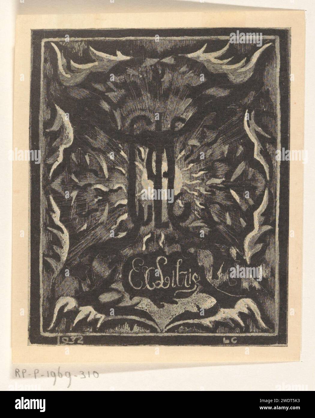 Ex libris van Carel Lion Cachet, Carel Adolph Lion Cachet, 1932 print ...