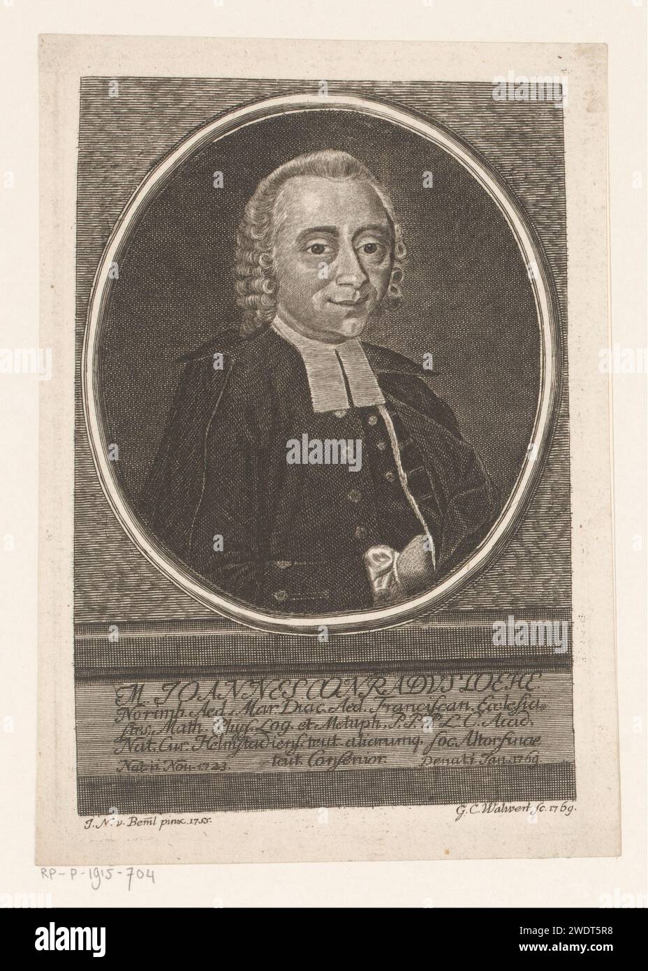 Portrait van Johann Conrad Löhe, Georg Christoph Walwert, after Johann ...