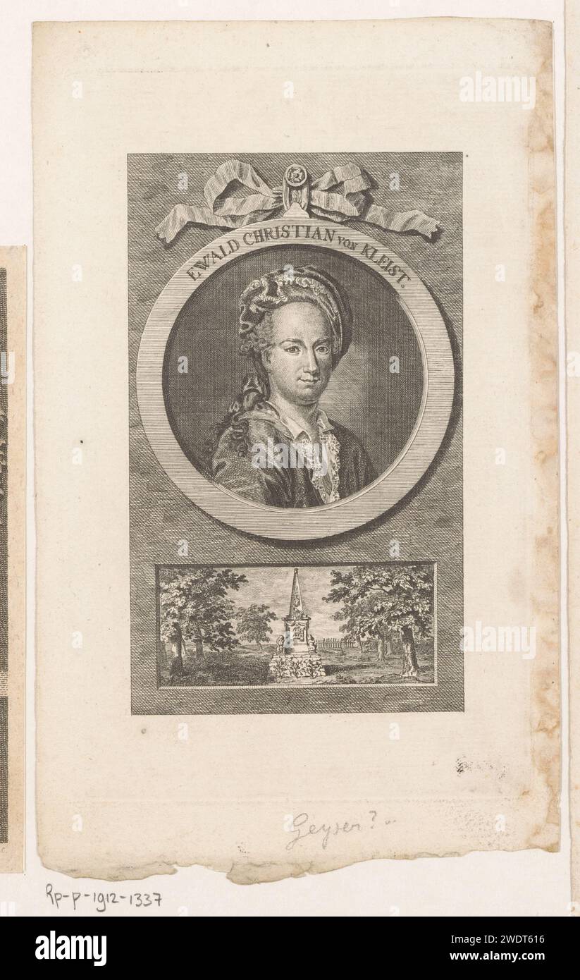 Portrait van Ewald Christian von Kleist, Christian Gottlieb Geyser ...