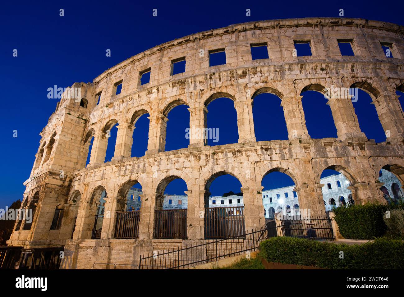 Evening, Pula Arena, Roman Amphitheater, constructed between 27 BC and ...