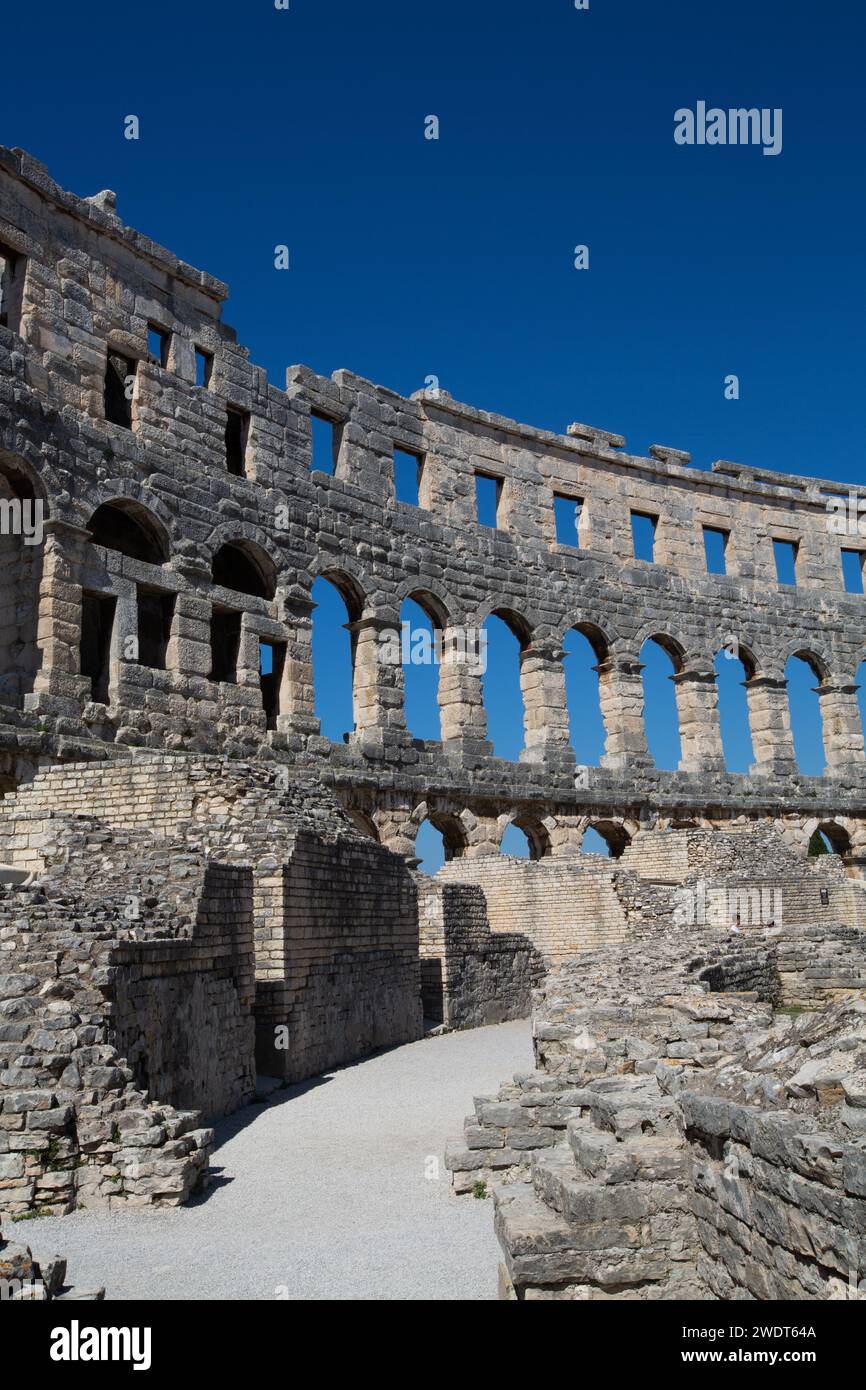 Pula Arena, Roman Amphitheater, constructed between 27 BC and 68 AD ...