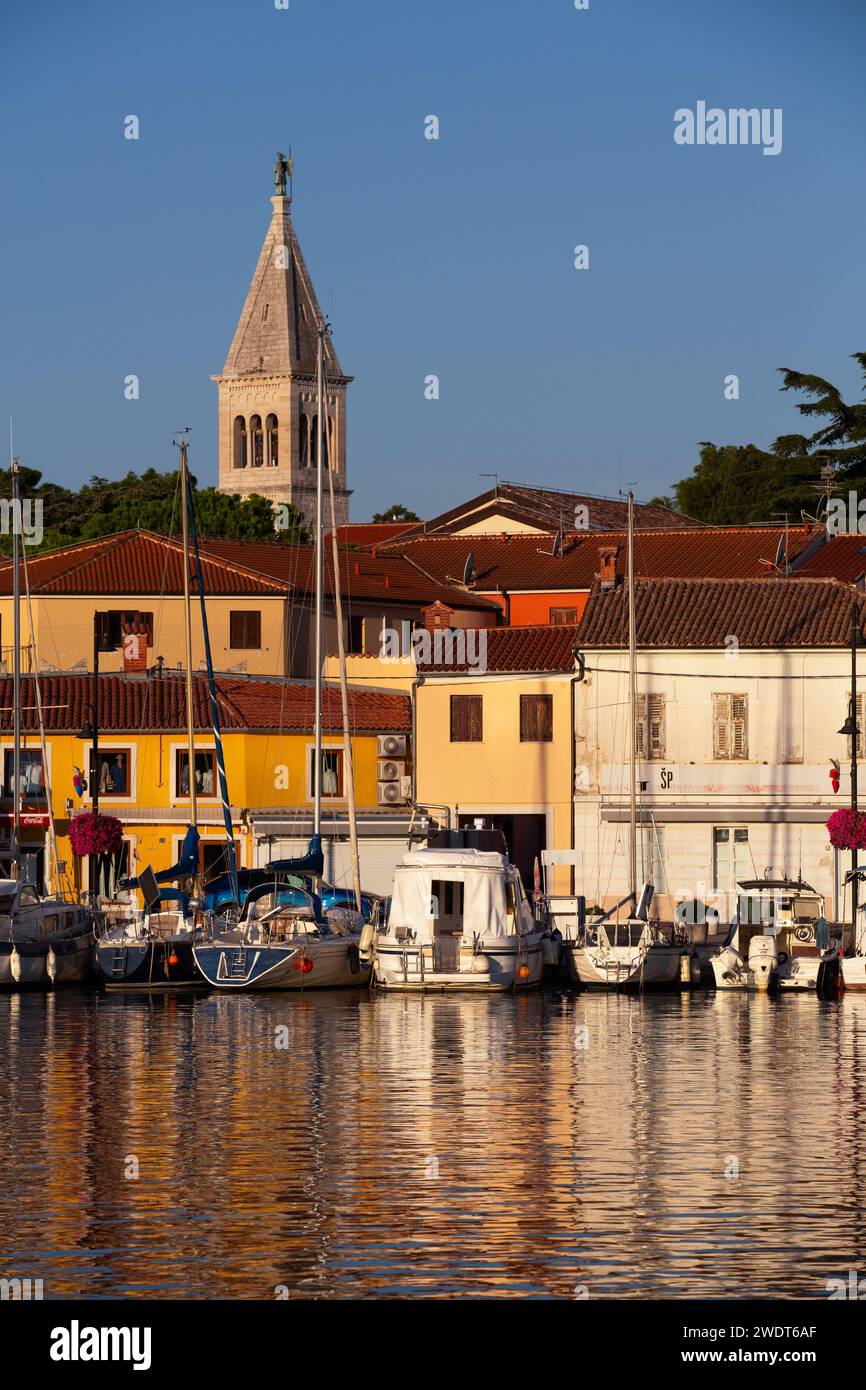 Pleasure Boats, Marina, Novigrad Port, Tower of St. Pelagius Church in ...