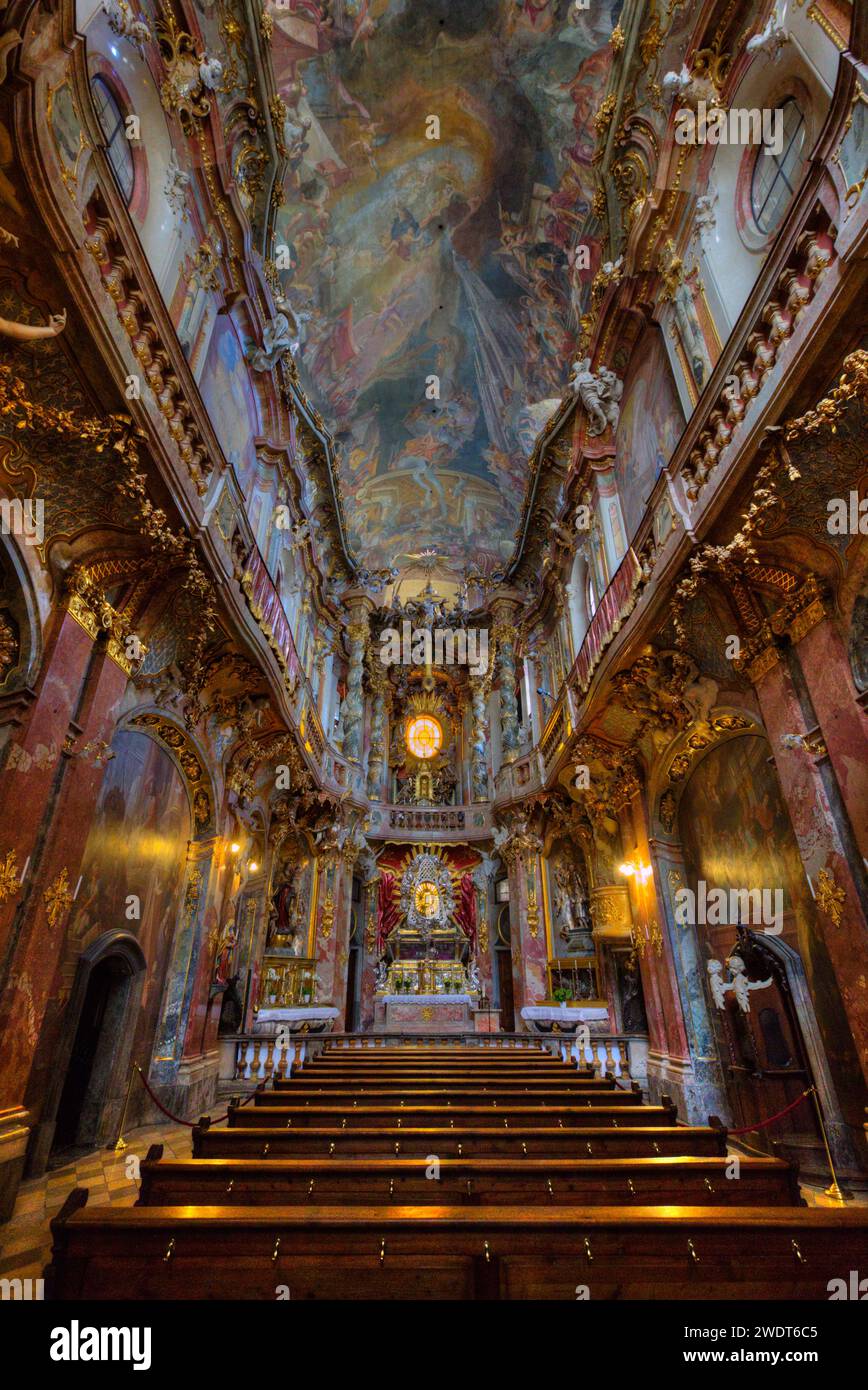 Interior, created by the Asam Brothers, Asam Kirche (Church), 1733 ...