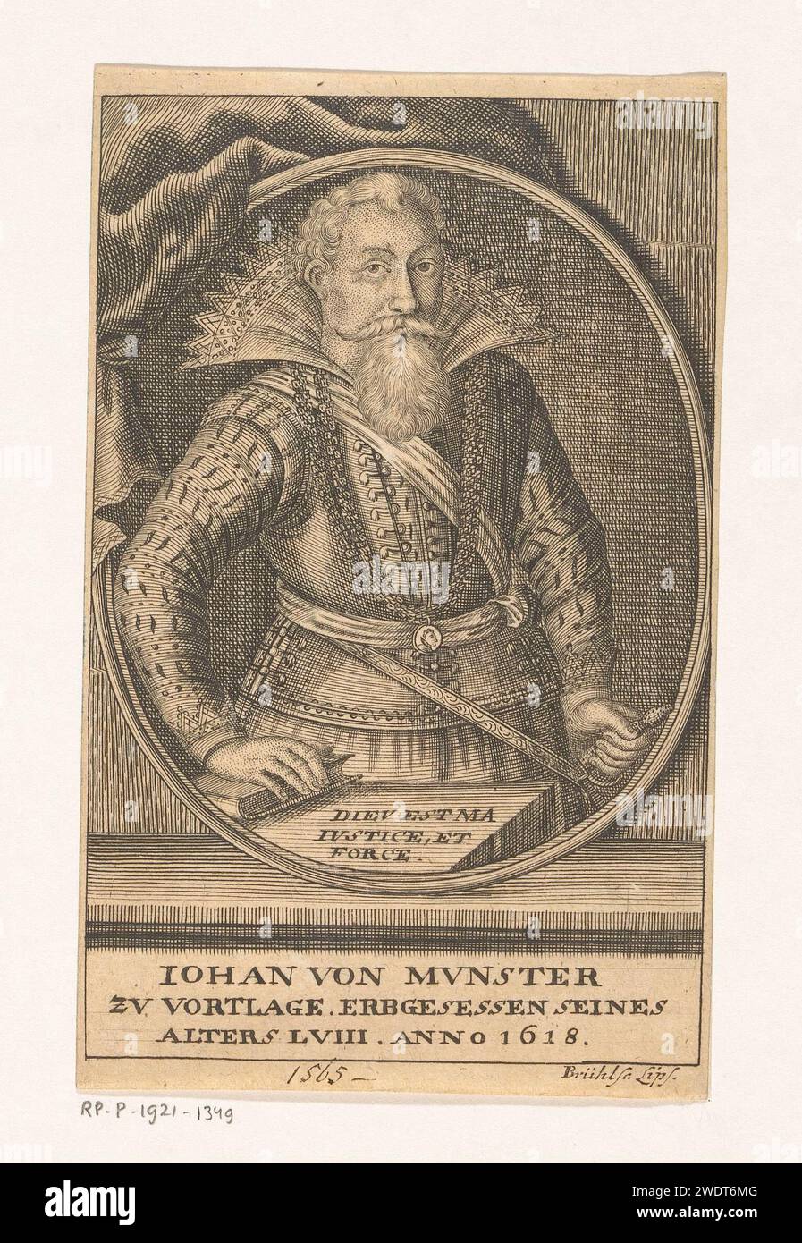 Portrait van Johan von Münster, Johann Benjamin Brühl, 1701 - 1763 ...