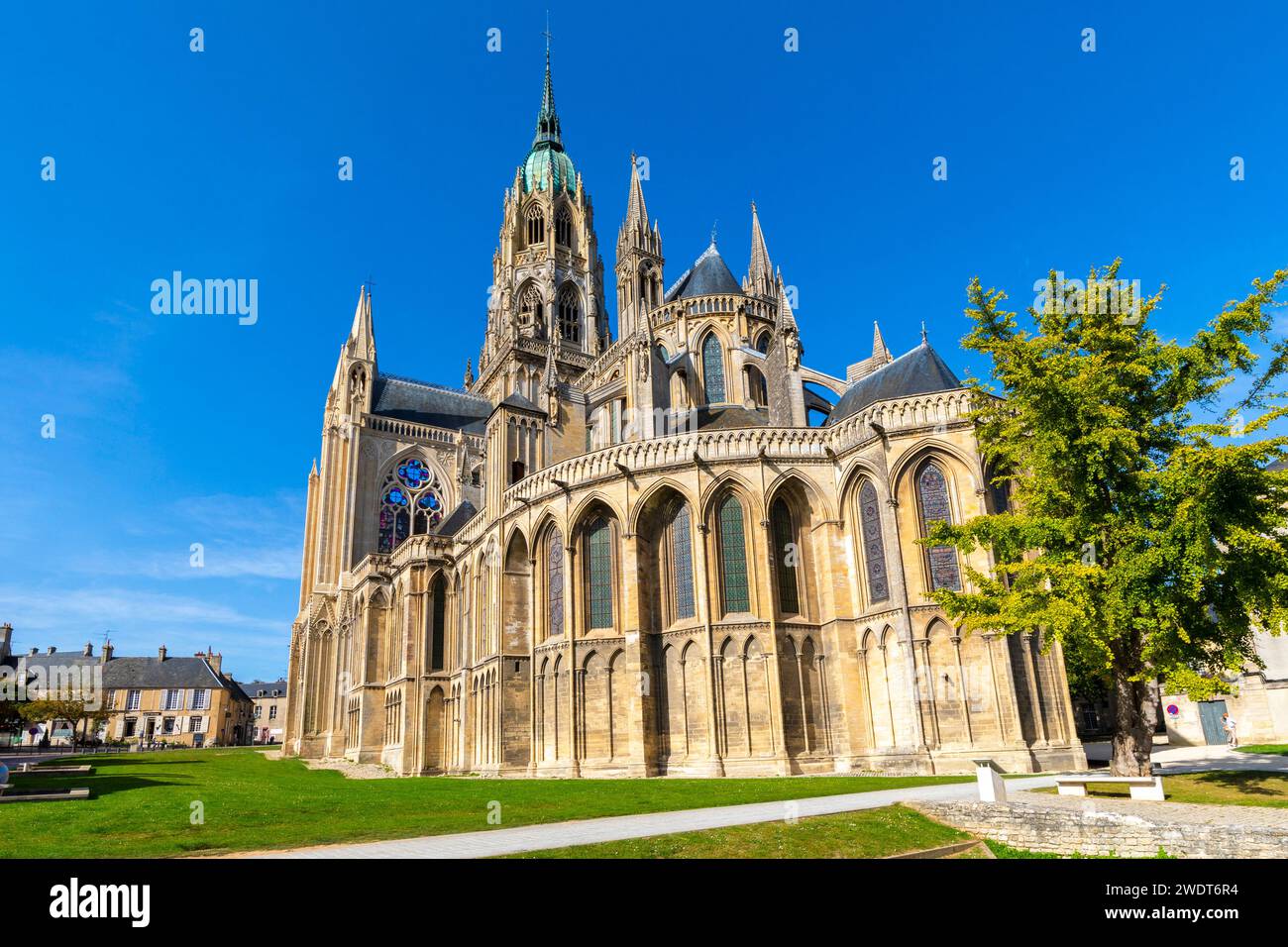 The Exterior of Bayeux Cathedral, Bayeux, Normandy, France, Europe ...