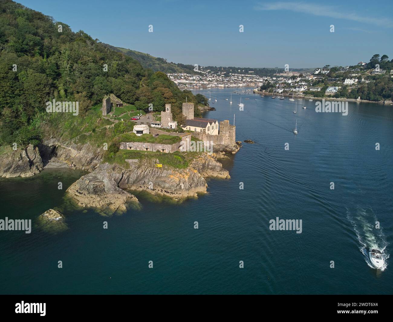An aerial view of the historic 16th century Dartmouth Castle, in the ...