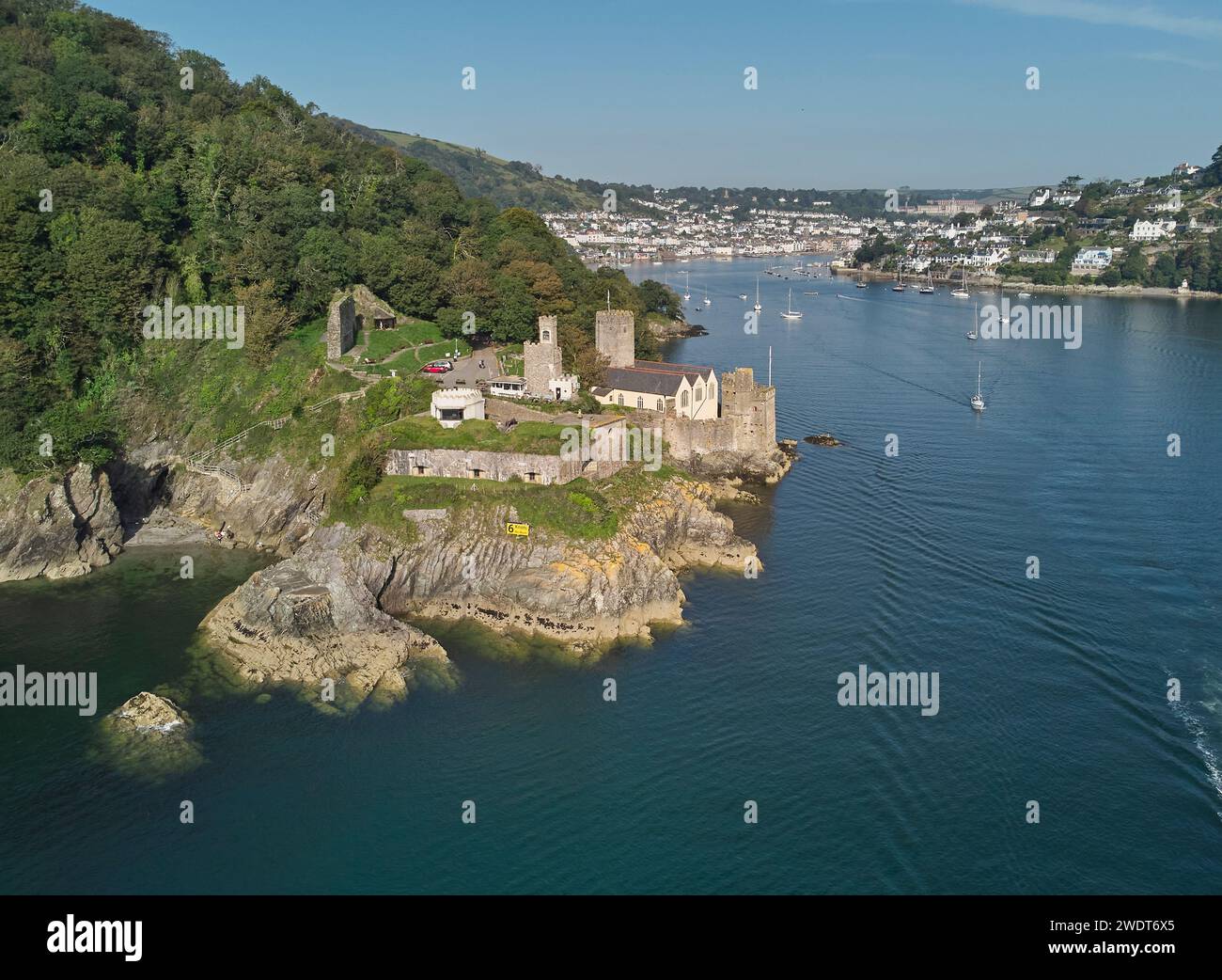 An aerial view of the historic 16th century Dartmouth Castle, in the ...