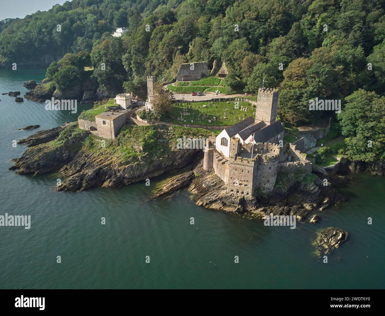 An aerial view of the historic 16th century Dartmouth Castle, in the ...