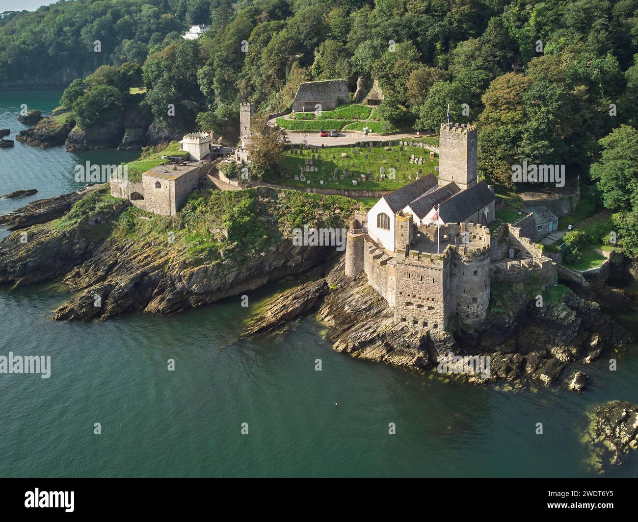 An aerial view of the historic 16th century Dartmouth Castle, in the ...