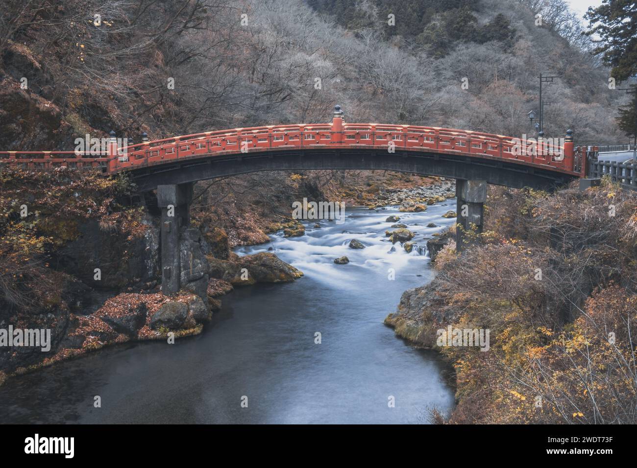Shinkyo red bridge of Nikko in autumn, Nikko, Tochigi, Honshu, Japan, Asia Stock Photo - Alamy