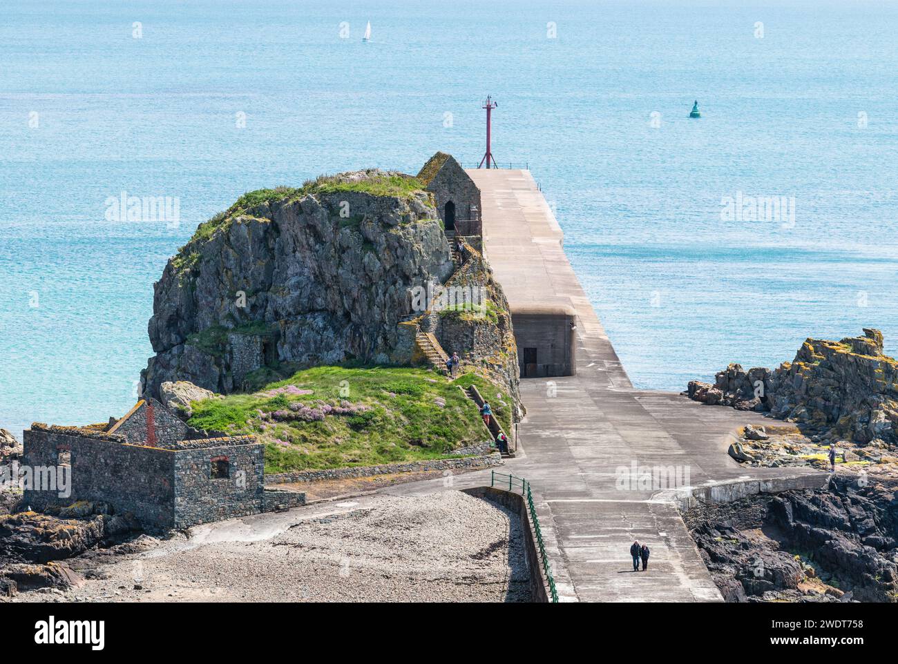 View towards Chapel on the Hermitage Rock and the breakwater from the ...
