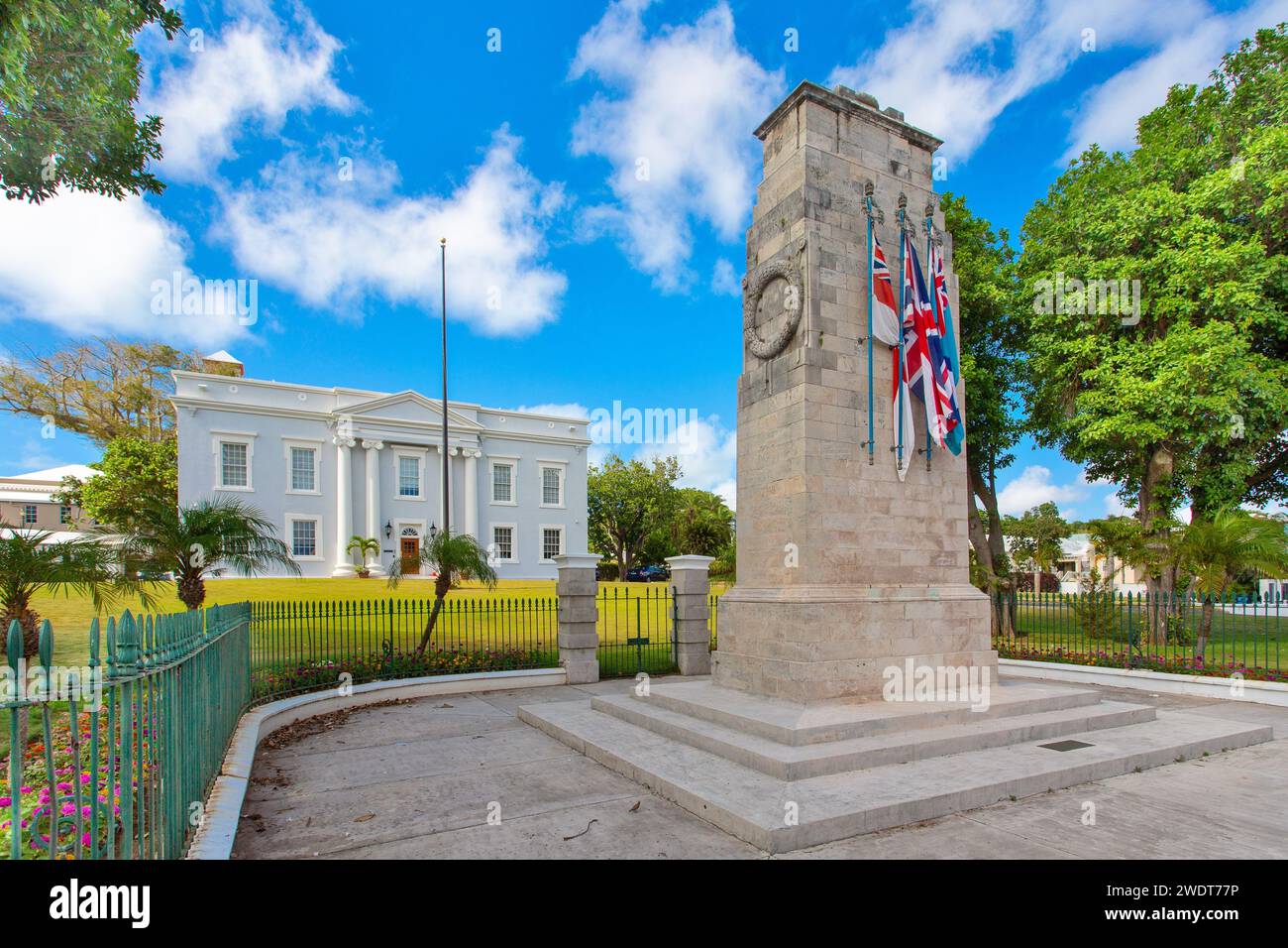 The Cenotaph in Front Street, built in 1920 and commemorating the dead of Bermuda from two World ...