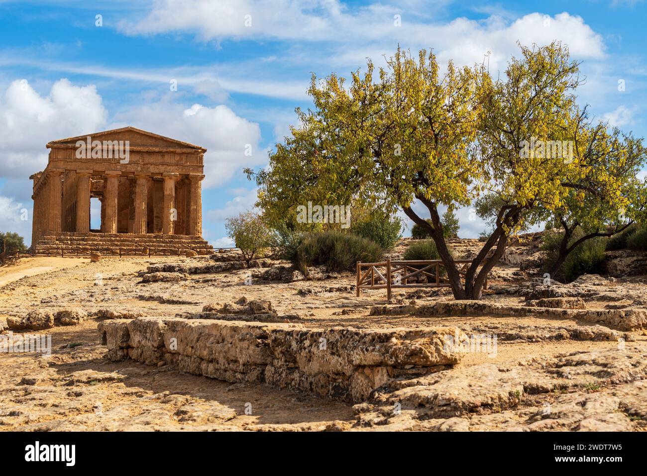 The Temple of Concordia against blue sky, Valley of the Temples, UNESCO ...